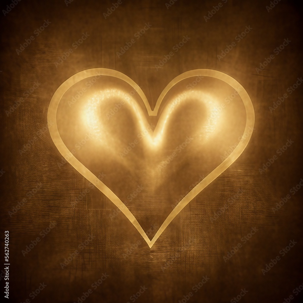 Coeur très lumineux posé sur un fond brun texturé Stock Illustration ...