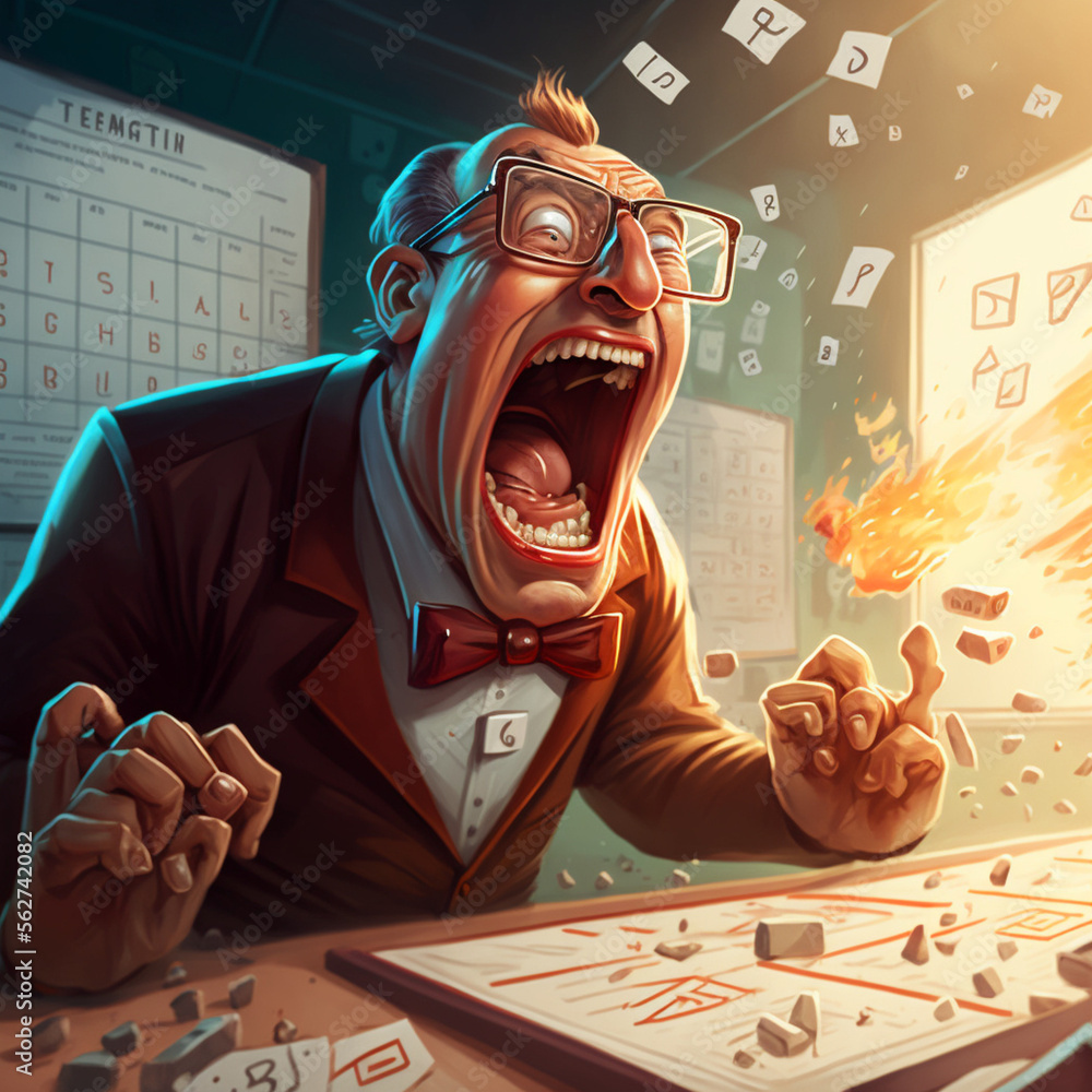 Cartoon Teacher Yelling