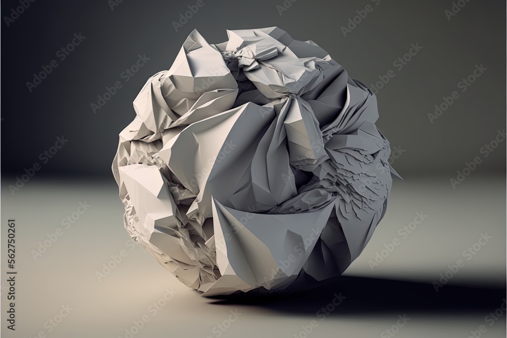 a very large ball of paper on a table top with a shadow on it and a ...