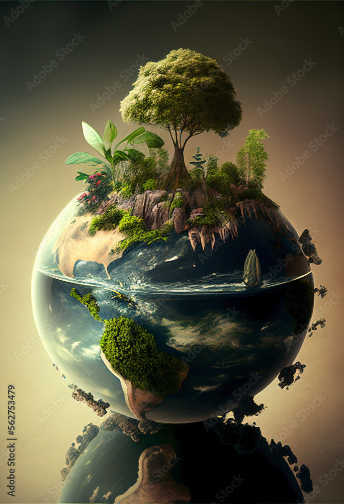 Concept of ecology and diversity, a healthy world. Let's take care of ...