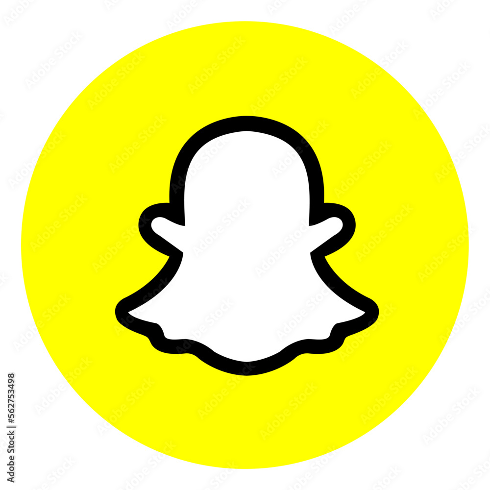 Round Snapchat Logo Isolated on White Background Stock-Vektorgrafik ...