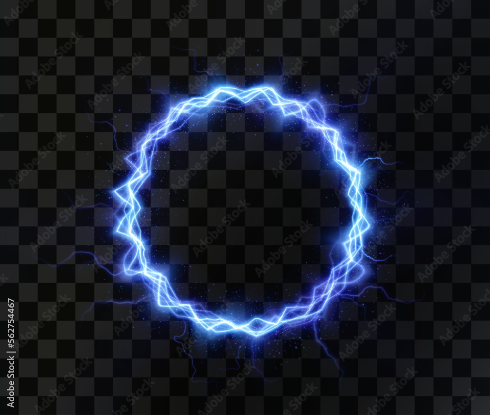 Light circle blue lightning png. Ring of fire light effect. Luminous frame for Element for your ...