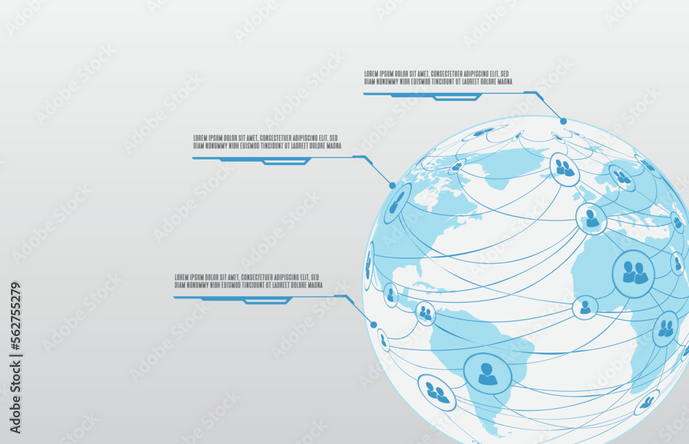 Infographic template of connecting people social logo badge with ...