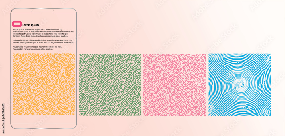 Abstract reaction biology diffusion turing pattern 4 variant styles and ...
