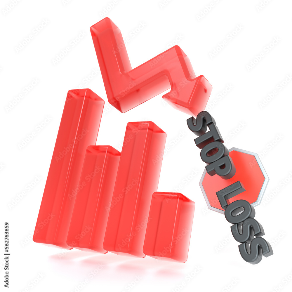 Stop-loss Concept. Graph or chart showing bear market with Stop Loss ...