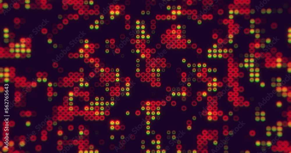 animated digital background of glowing red yellow pixel dots Stock ...