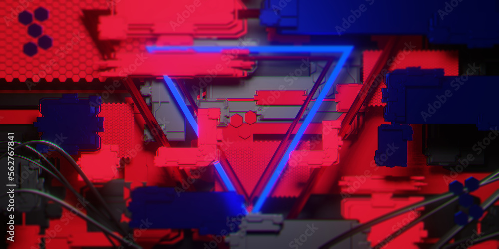 3d illustration rendering of futuristic cyberpunk city. gaming ...