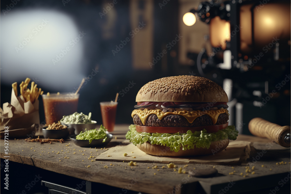 Cheesy Burger template design created with generative ai Stock ...