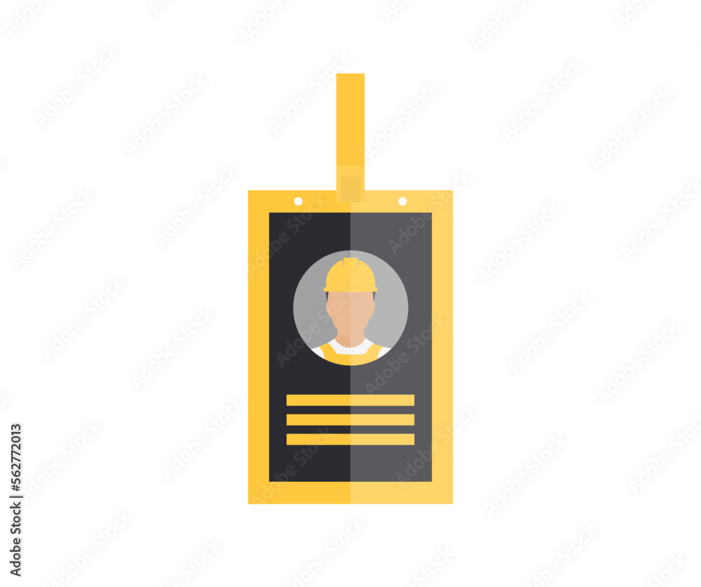 Id card badge construction worker, Identification card sign logo design ...