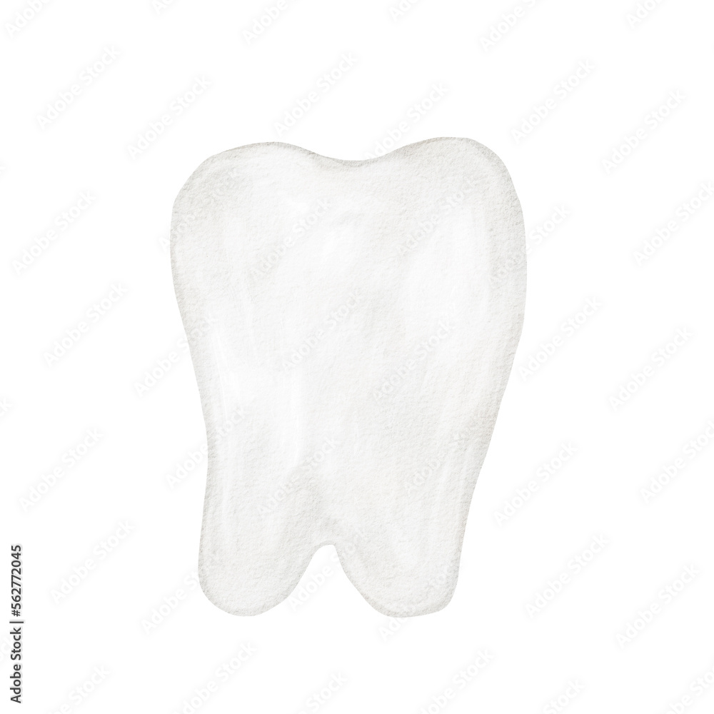 Tiny tooth watercolor. Cute cartoon tiny tooth. Tooth fairy first tooth ...