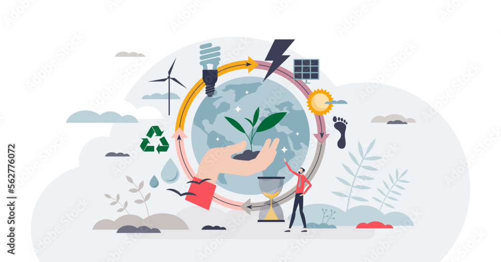 Environment conservation and earth ecology awareness tiny person ...