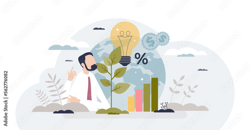 ESG or environmental social governance finance investing tiny person ...