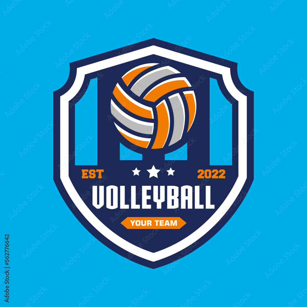 Volleyball logo, emblem collections, designs templates. Set of ...