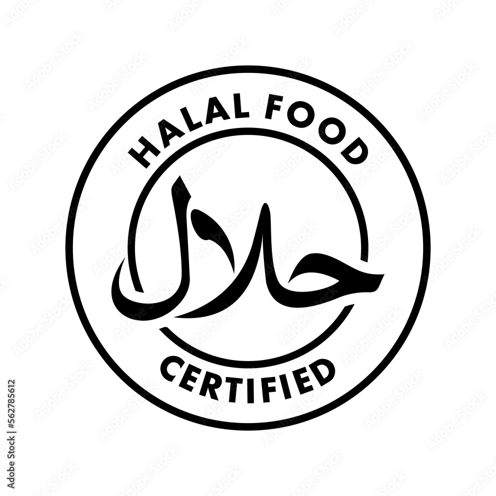 halal icon, halal label, halal symbol, halal sign, arabic product ...