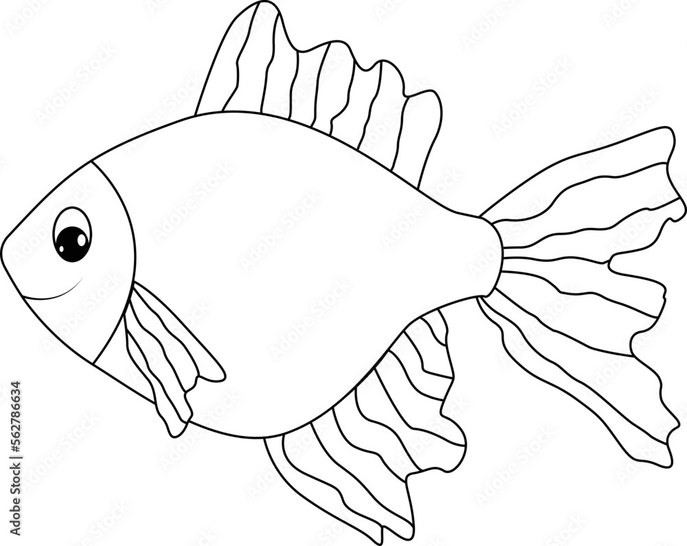 Fish White and Black Illustration for kids Coloring Book Stock Vector ...