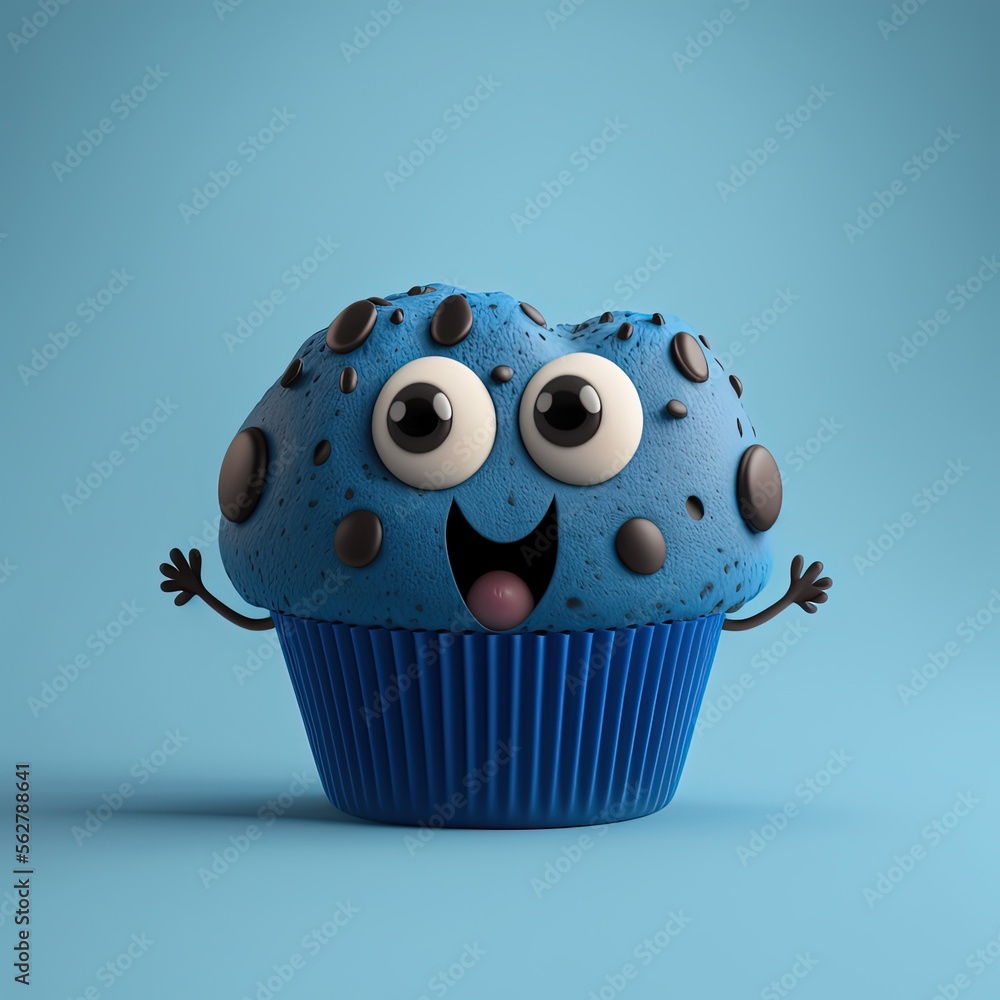 Cartoon Blueberry Muffin