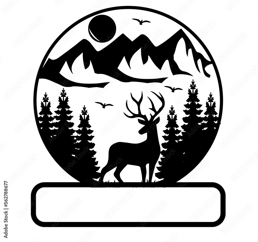 Deer Hunting name frame sign SVG png, hunter svg, hunting svg, deer svg ...