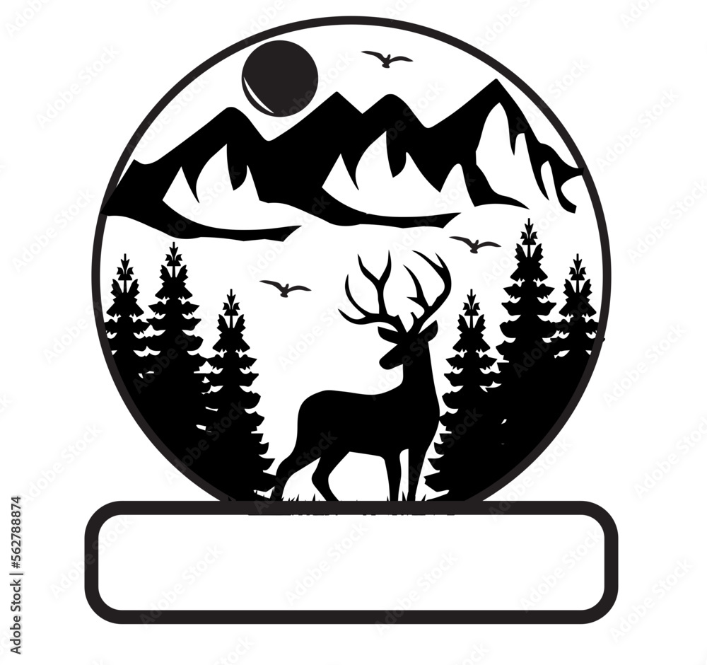 Deer Hunting name frame sign SVG png, hunter svg, hunting svg, deer svg ...