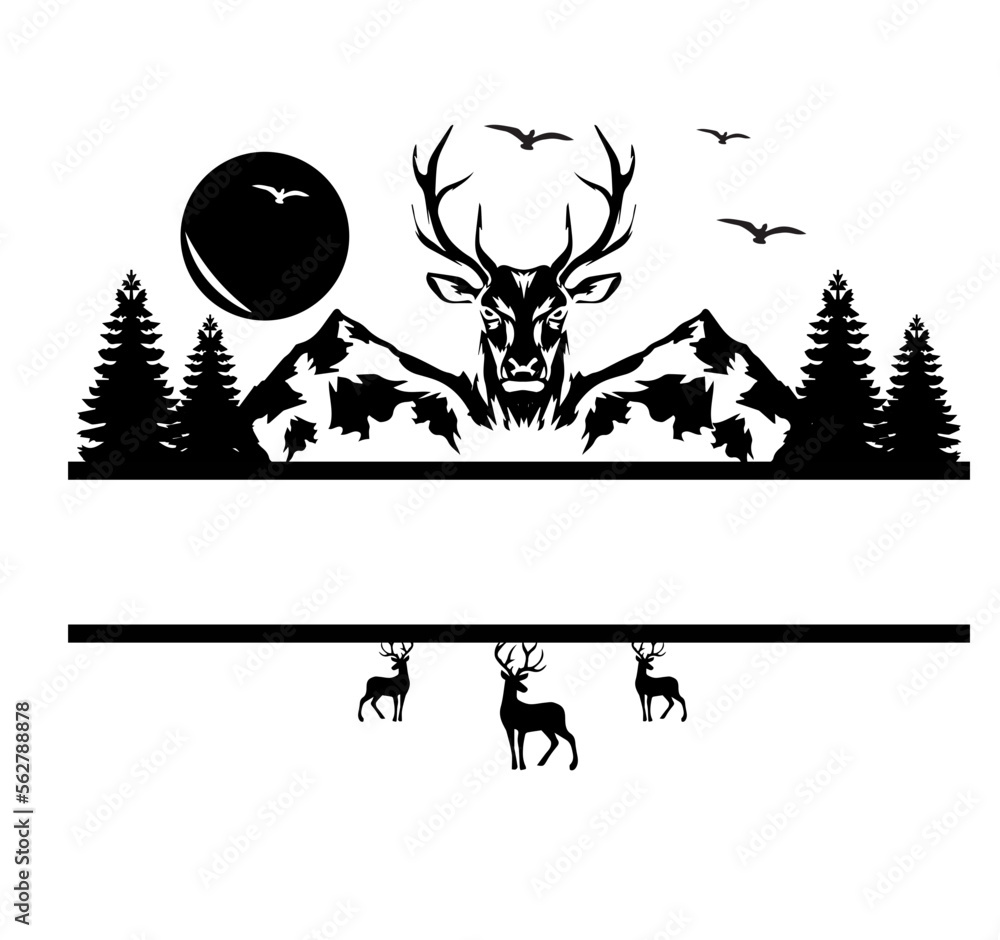 Deer Hunting name frame sign SVG png, hunter svg, hunting svg, deer svg ...