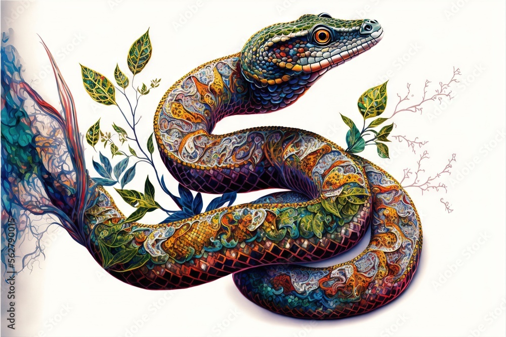 Colorful Snake Drawing