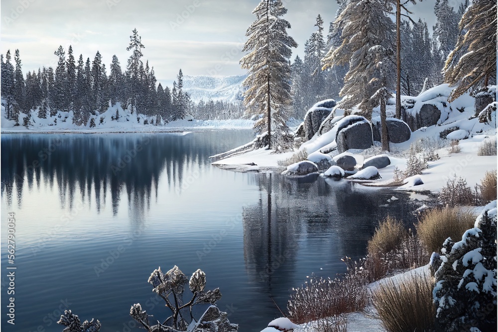 Frozen Lake Drawing