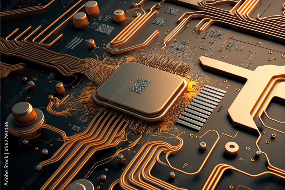 Abstract Electronic Circuit Board Background, Generative ai Stock ...