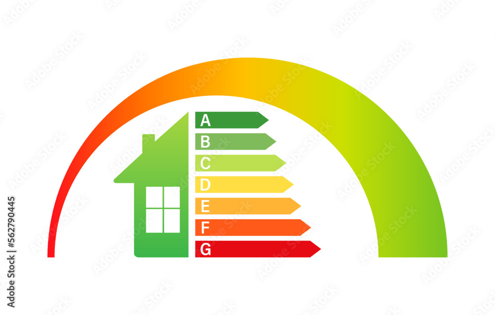 Energy chart for concept design. Energy efficiency icon. Chart concept ...
