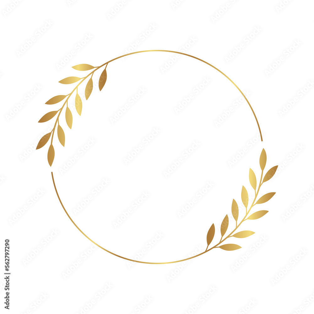 gold laurels frames branches with circle borders label. laurels frames ...