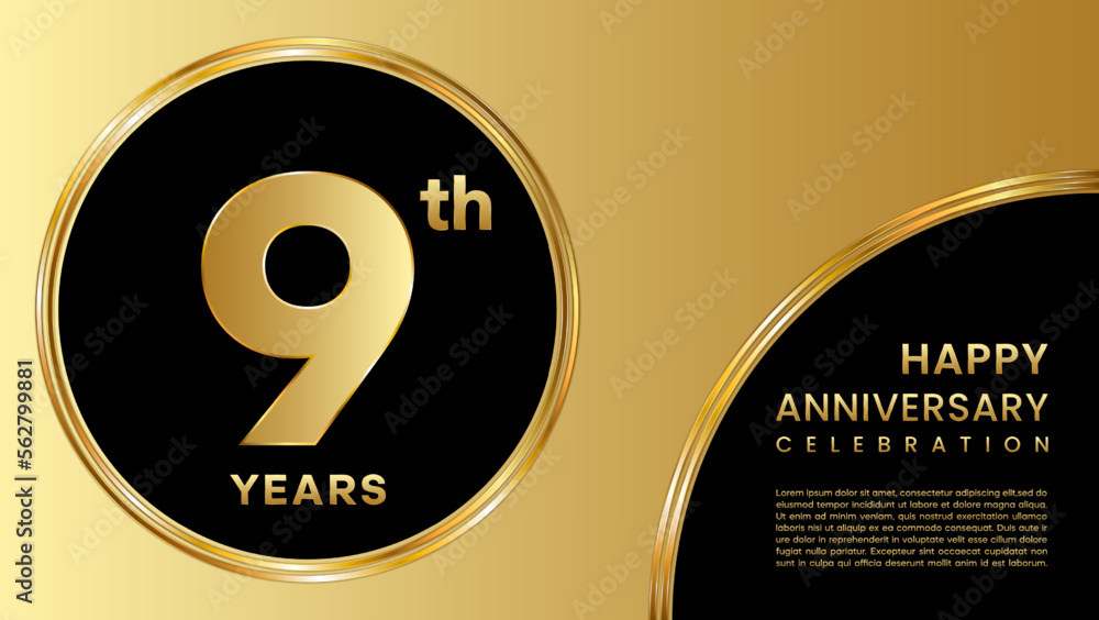 9th Anniversary Celebration. Template design for anniversary ...