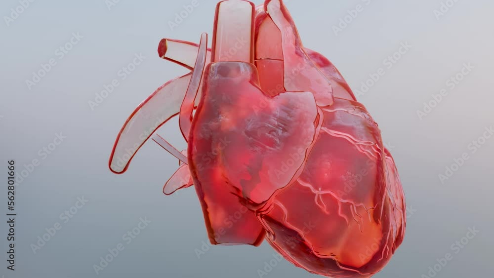 Human Heart beat Anatomy, isolated, 3d render Stock Video | Adobe Stock