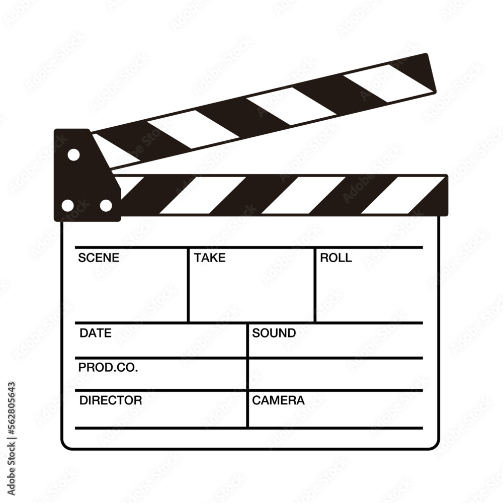 Movie production clapperboard white, vector illustration Stock Vector ...