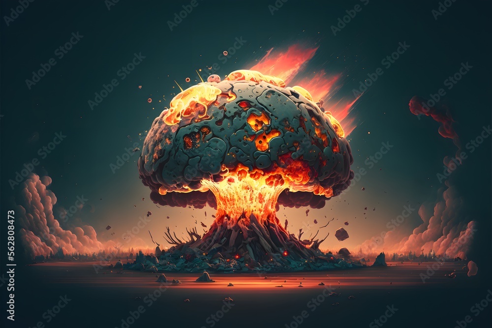 Nuclear Detonation. Nuclear Explosion. Bomb Blast. Mushroom Cloud ...