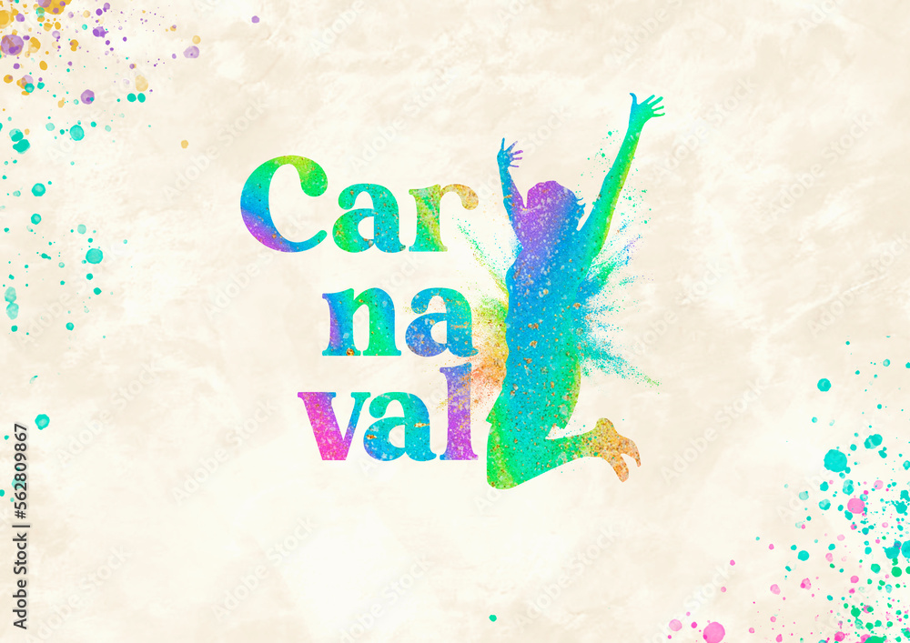 Carnaval 2023 Splash Logo Texto Glitter Silhueta Colorido Arco-íris ...