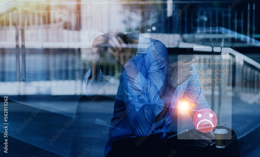 Customer Experience dissatisfied Concept, Unhappy Businessman Client ...