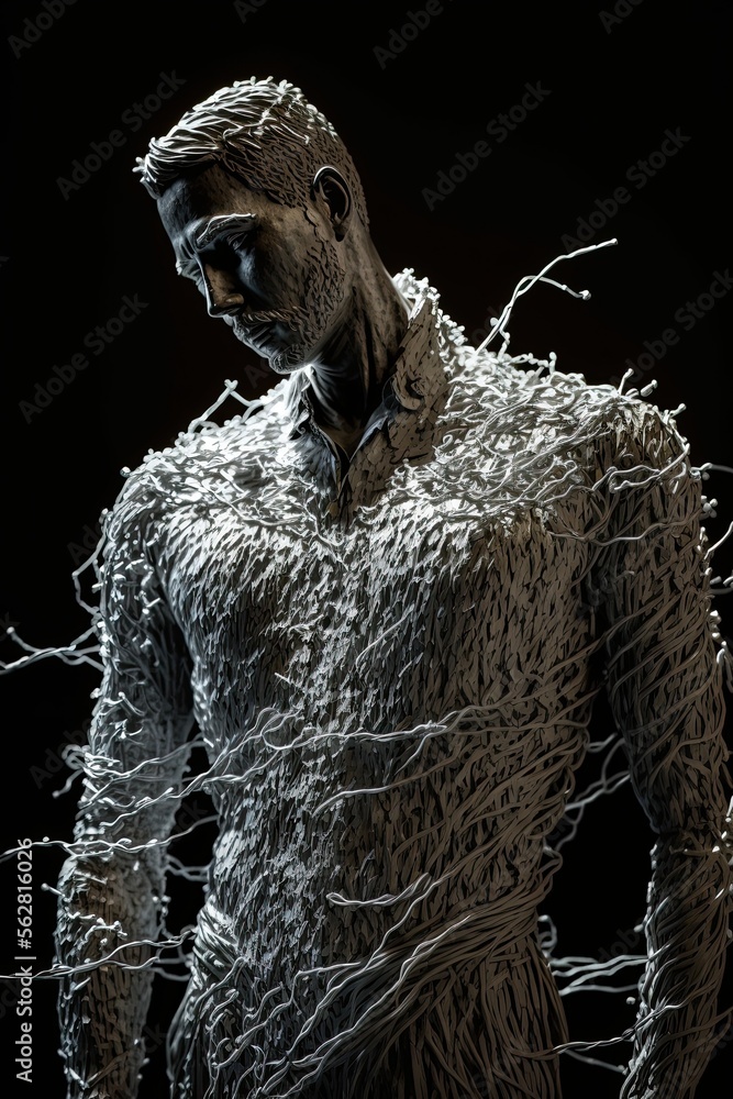 Barbed Wire Sculpture - Symbol of War and Conflict. Generative AI ...