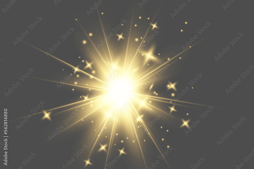 Vetor de Vector transparent sun light special lens flare light effect. front lens sun flare ...