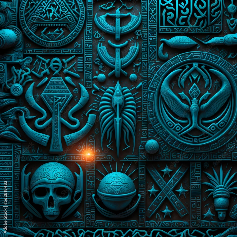 ancient alien texture, seamless pattern , alien hieroglyphics, high ...