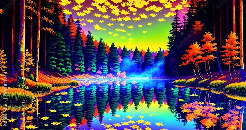 Psychedelic forest wallpapers in 4K.Generative AI Stock Illustration ...