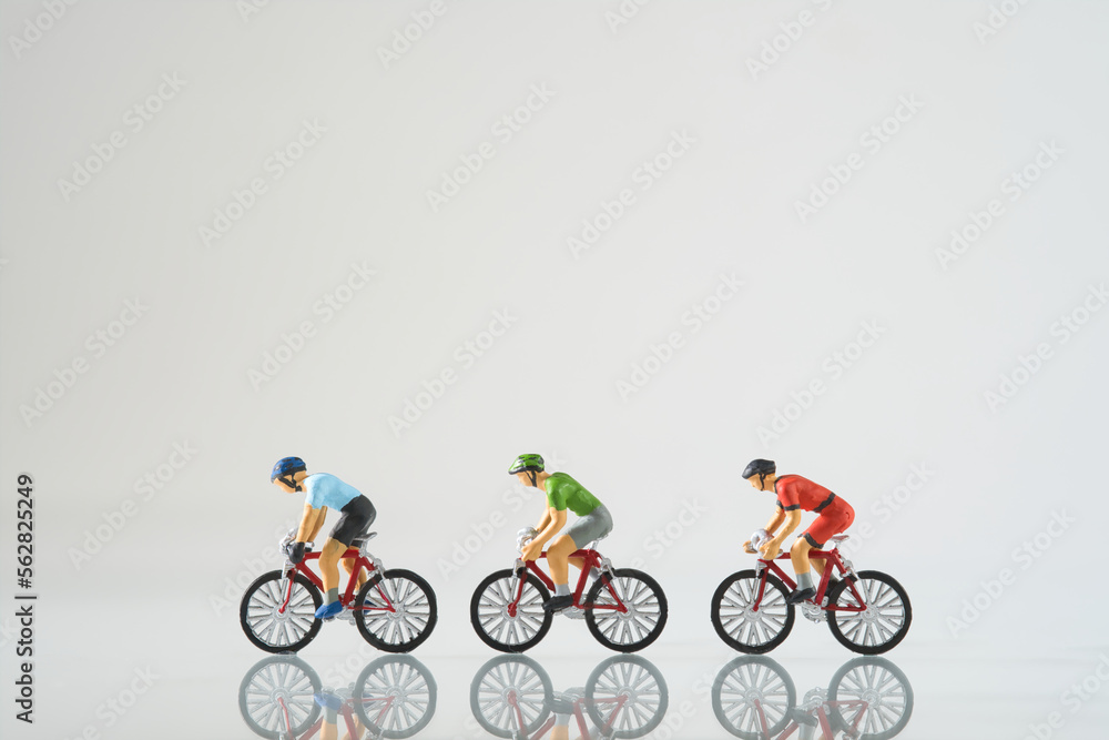 cyclist in action on white background Stock Photo | Adobe Stock