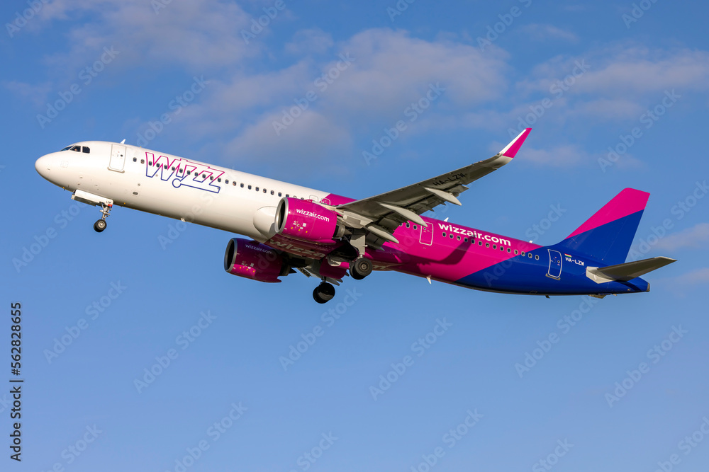 Luqa, Malta - January 17, 2023: Wizz Air Airbus A321-271NX (REG: HA-LZW ...