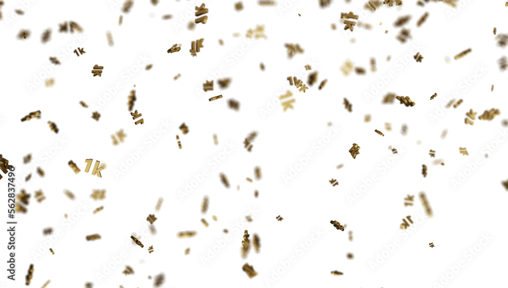 1k followers celebration banner for use in social media. Golden ...