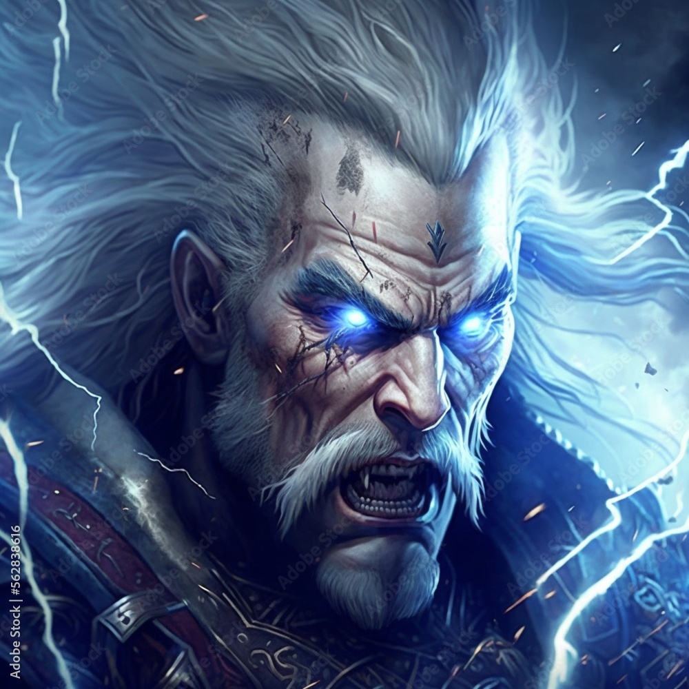 mage, sorcier, sorceleur, witcher, fantasy art generatif AI Stock ...