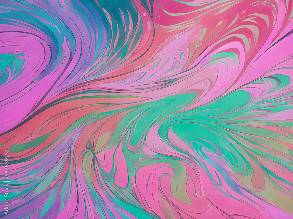 Generative AI, ornate multi-colored paint streaks, acrylic ink soft ...