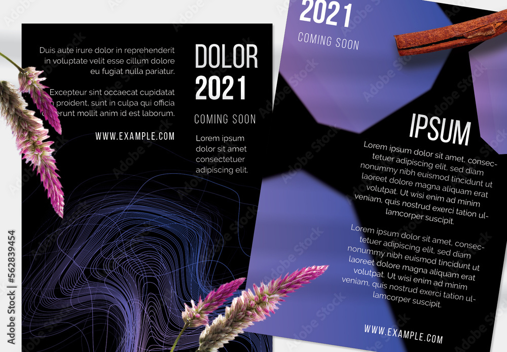 Flyer Layout with Motion Blur and Abstract Glowing Shapes Stock ...