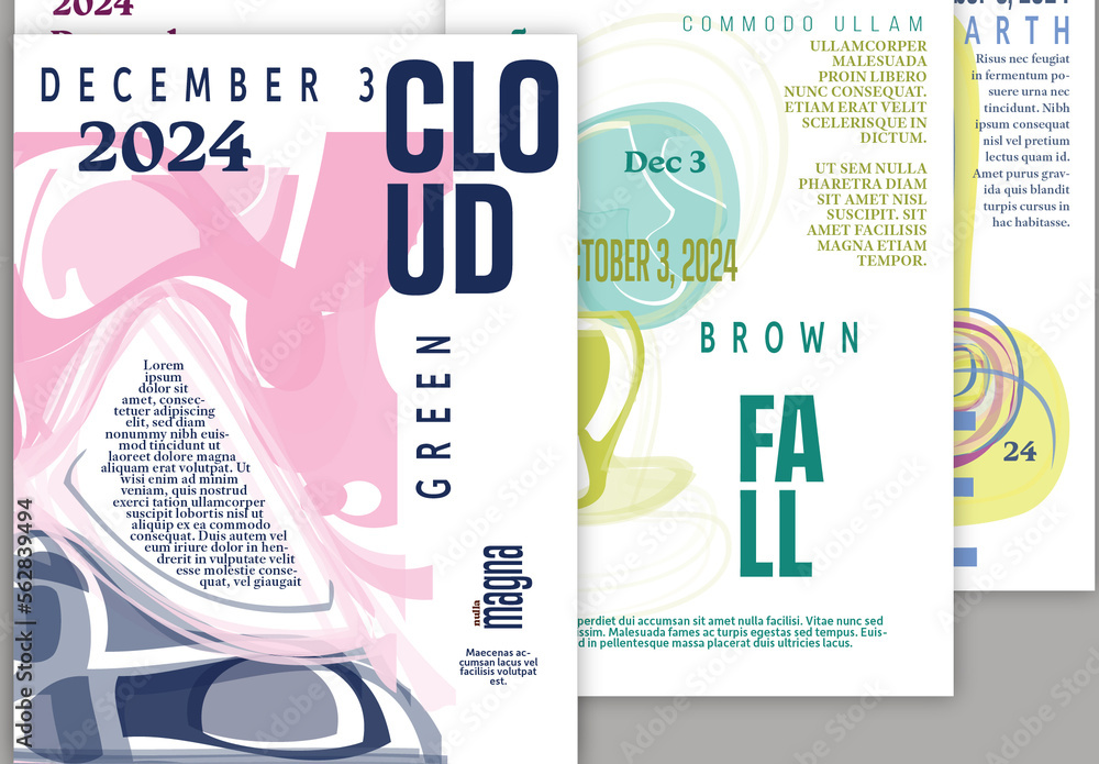 A4 Flyer Art Event Layout with Abstract Watery Shape and Typography ...