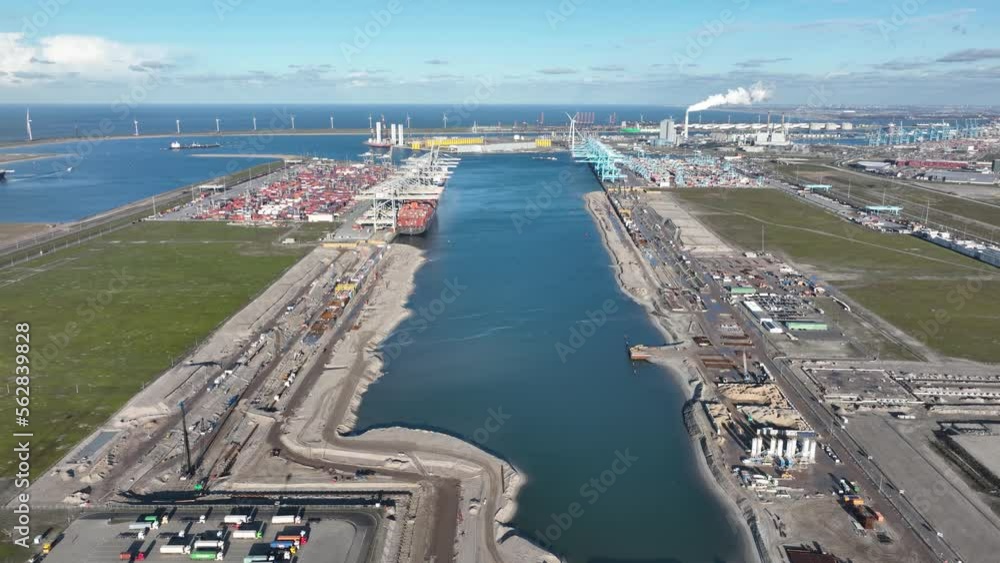 Prinses Amalia Haven container terminal within the Port of Rotterdam ...
