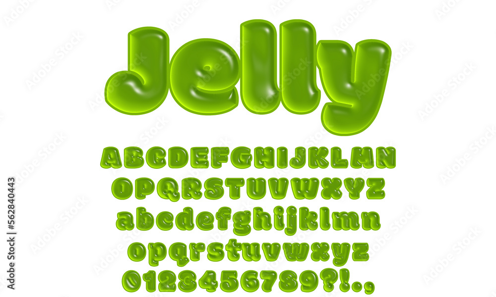 Tasty jelly alphabet letter set and numbers on transparent png ...