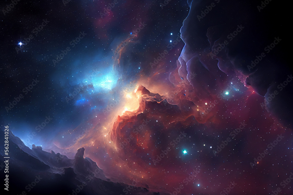 space background with nebula and stars environment map. Illustration ...