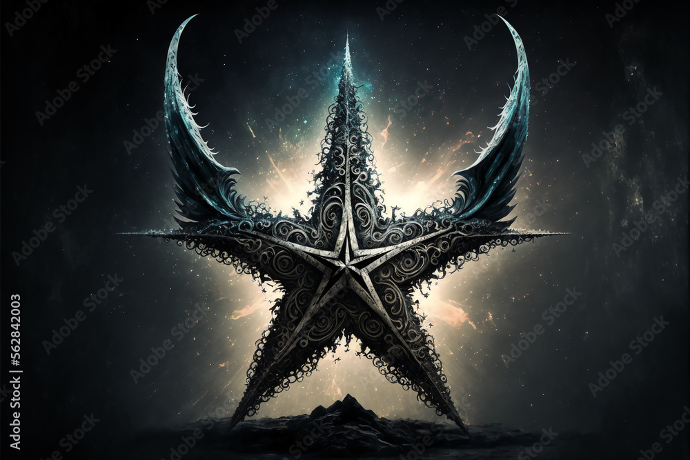 Satanic symbol, pentagram or star. Demon or devil symbol. Generative AI ...