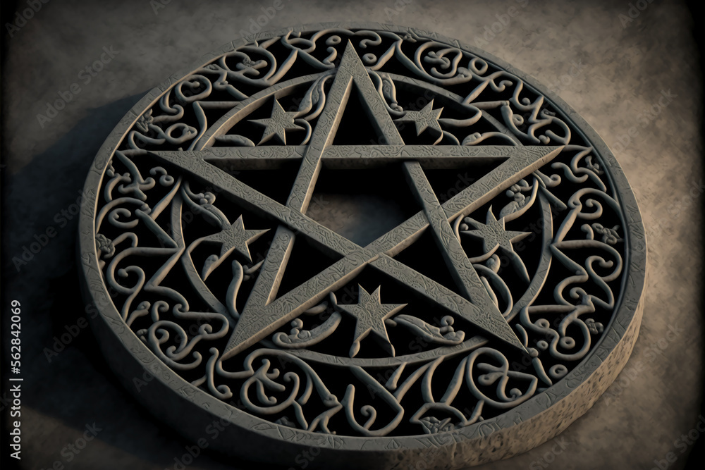 Satanic symbol, pentagram or star. Demon or devil symbol. Generative AI ...